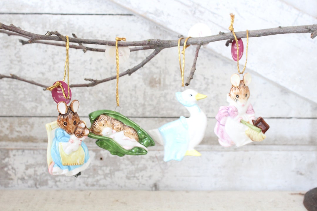 Vintage Schmid Beatrix Potter Christmas Ornaments - Rebeccah Puddle ...