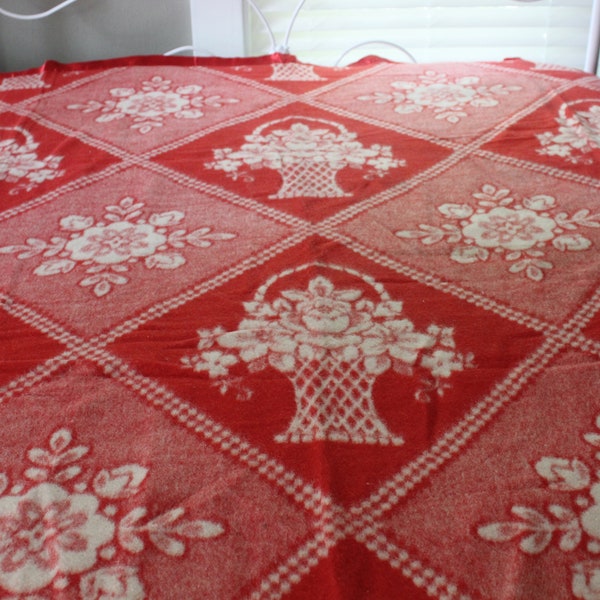 Red and White Throw - Etsy