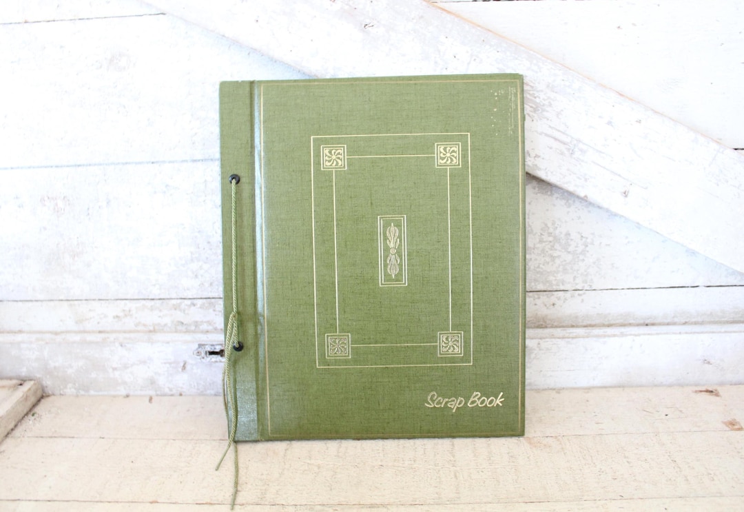 Vintage Keepsake 1970s Scrapbook With Unused Beige Pages - 1970s Green ...