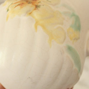 Vintage Weller Panella Vase - Handles & Hand Decorated Yellow Flowers ...