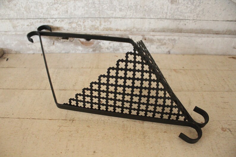 Vintage Black Metal Mesh Wall Basket - Mid Century Modern Front Door ...