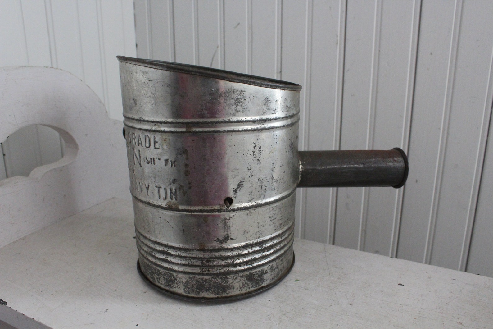 Vintage Tin High Grade Queen Flour Sifter Tin Kitchen | Etsy