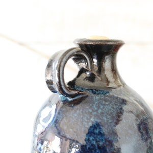 Vintage Blue Studio Pottery Oil Lamp Pot - Hand Thrown Studio Pottery ...