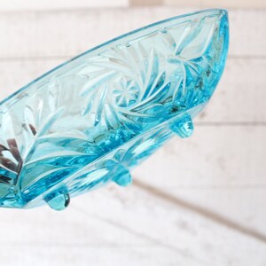 Vintage Blue Hazel Atlas Covered Candy Dish - 1960s/70s Pressed Blue ...