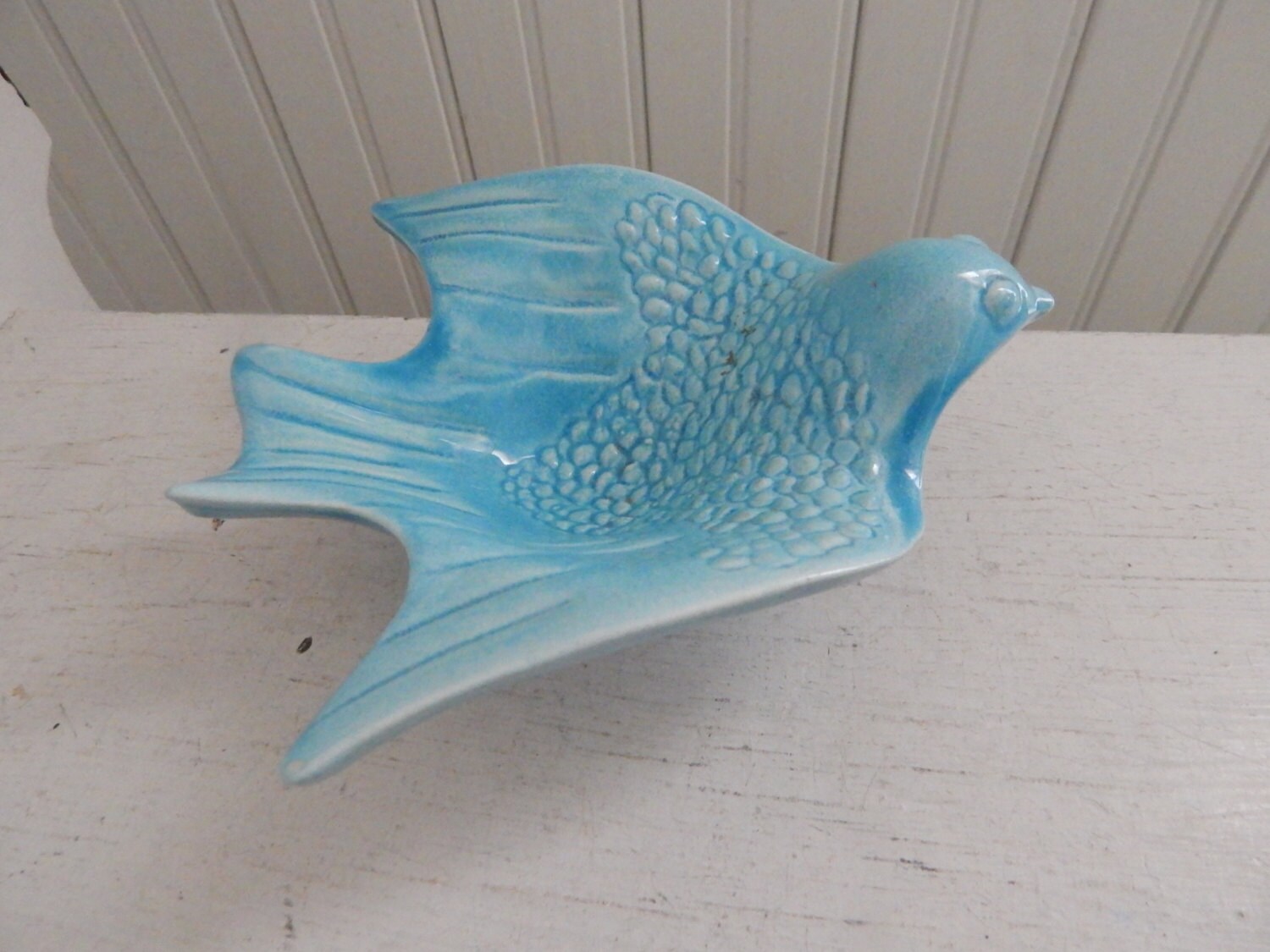 Ceramic Pottery Blue Bird Dish Signed Art Pottery Dish Mid - Etsy
