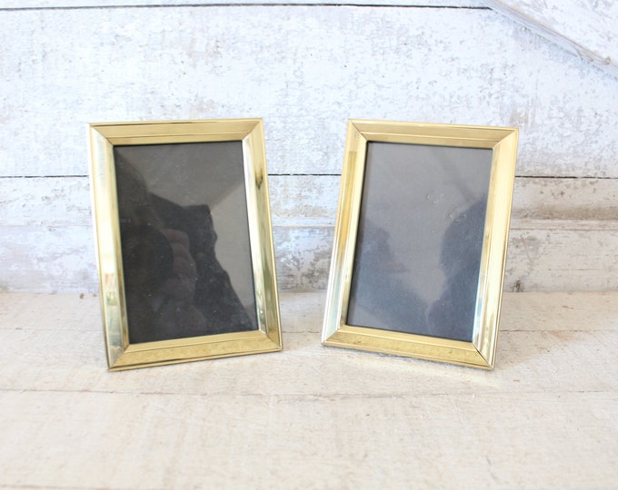 Vintage Solid Brass 3x5" Photo, Picture Frames - Set of Two Brass Table ...