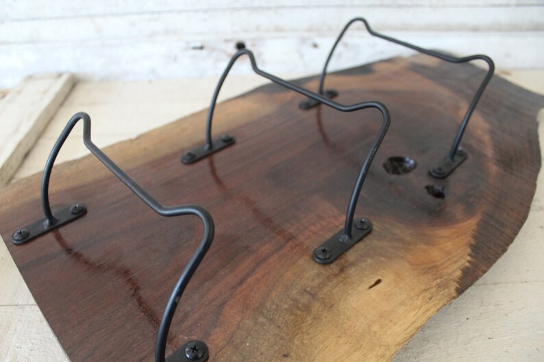 Vintage Live Edge Wood Slab Wine Rack Industrial Wine Bottle - Etsy
