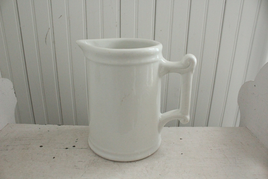 Vintage Ironstone Milk Pitcher - Antique Ironstone, Straight Handle ...