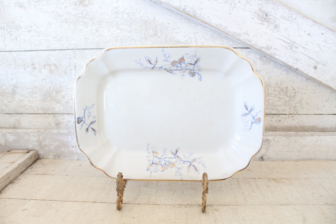 Vintage White Ironstone Platter/plate - Country Farmhouse Ironstone ...