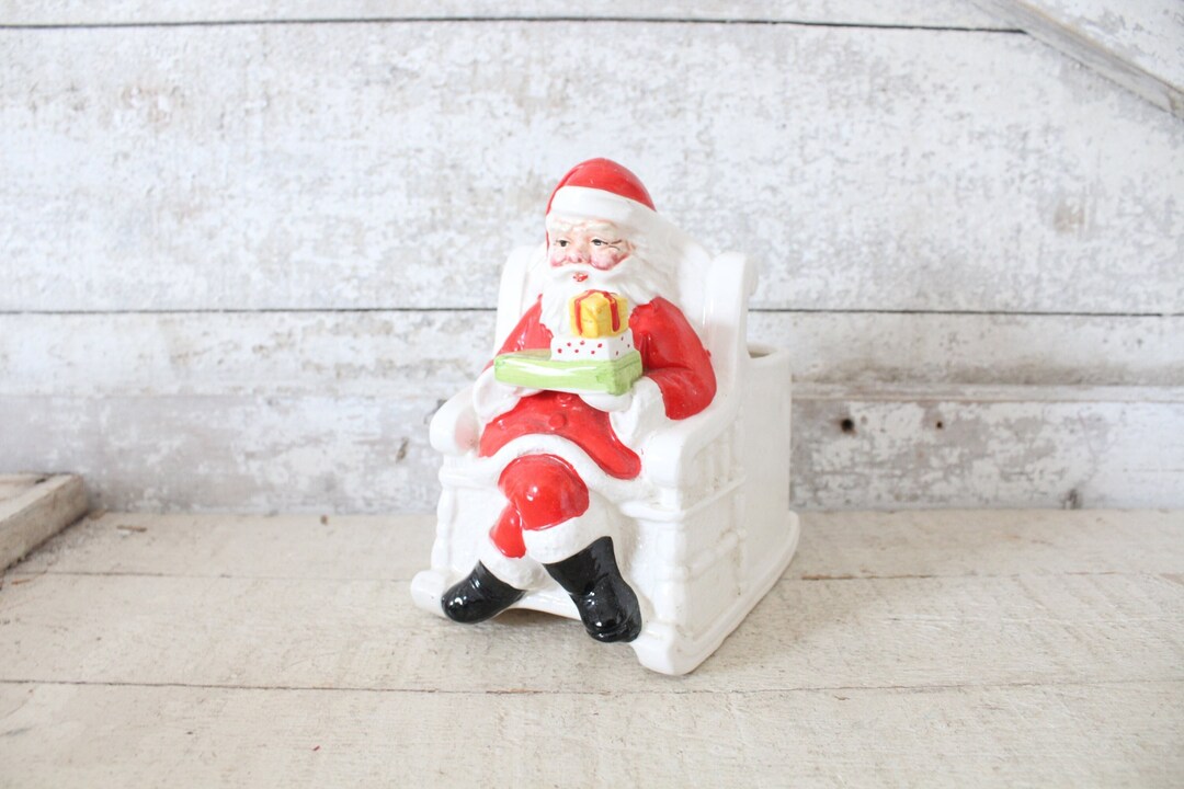 Vintage 1950s/60s RELPO Santa Claus Christmas Planter or Candy Cane ...