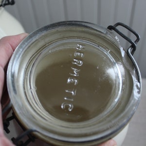 Vintage Hermetic Canister Jar Set - Ivory Canister Jar With Flowers ...