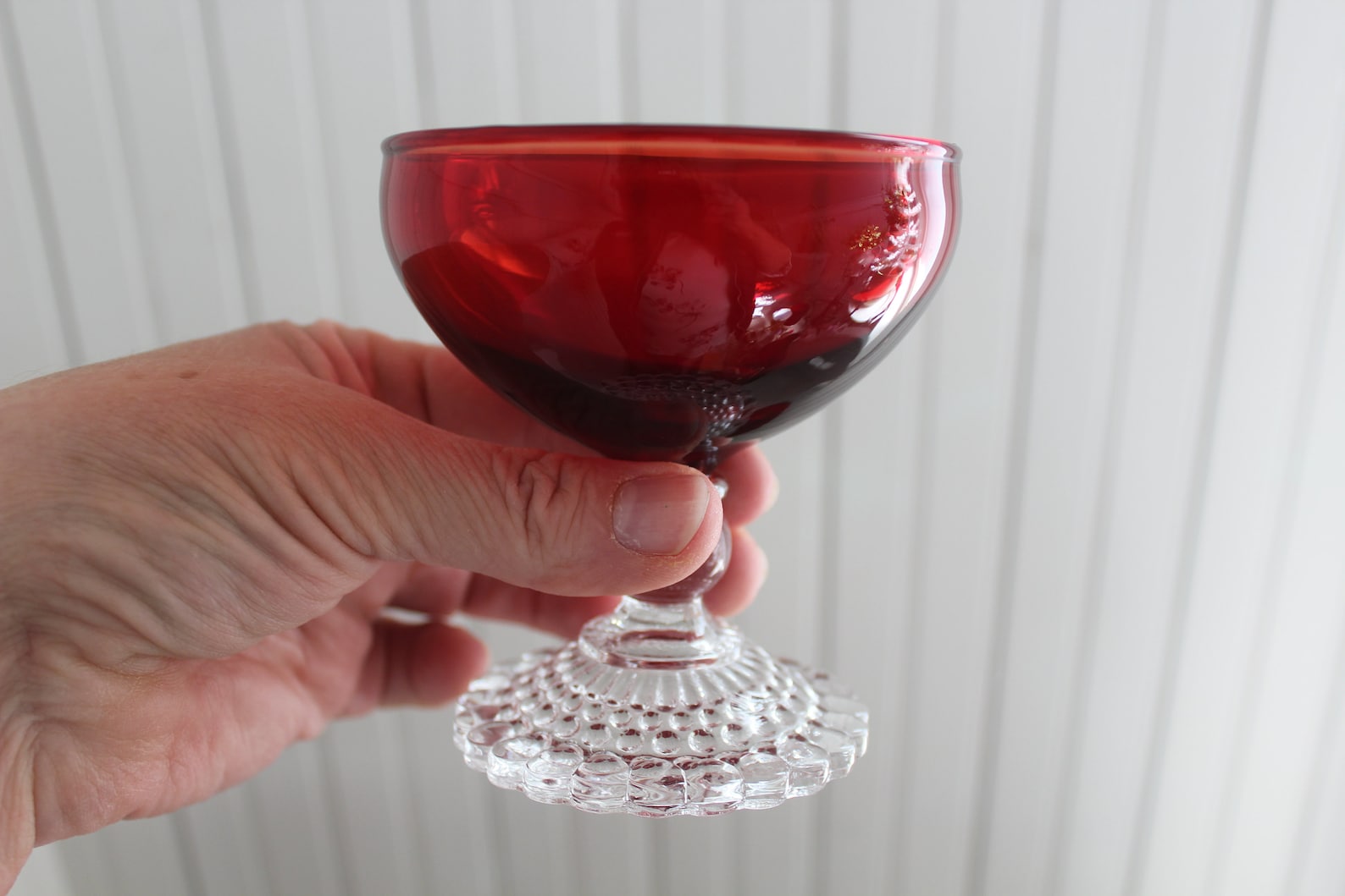 Vintage Ruby Red Boopie Bubble Glasses Goblets Cordial - Etsy