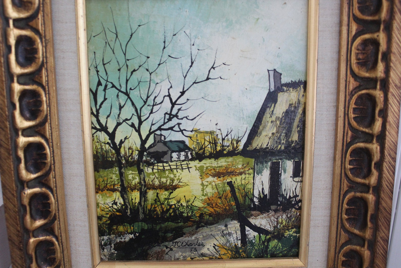 Vintage Oil Painting Signed & Dated by Artist J.C. Charles - Etsy