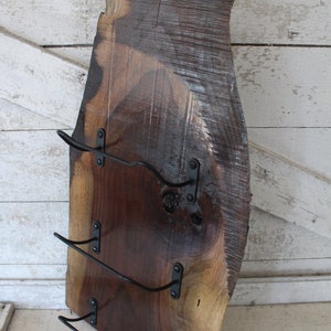 Vintage Live Edge Wood Slab Wine Rack Industrial Wine Bottle Holder ...