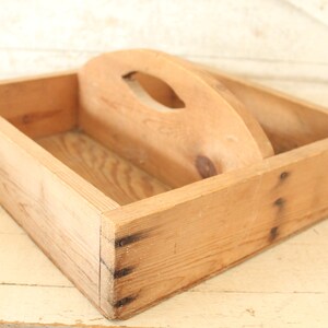 Vintage Rustic Wood Tool Box Carrier - Antique Handmade Wooden Box ...
