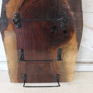 Vintage Live Edge Wood Slab Wine Rack Industrial Wine Bottle Holder ...