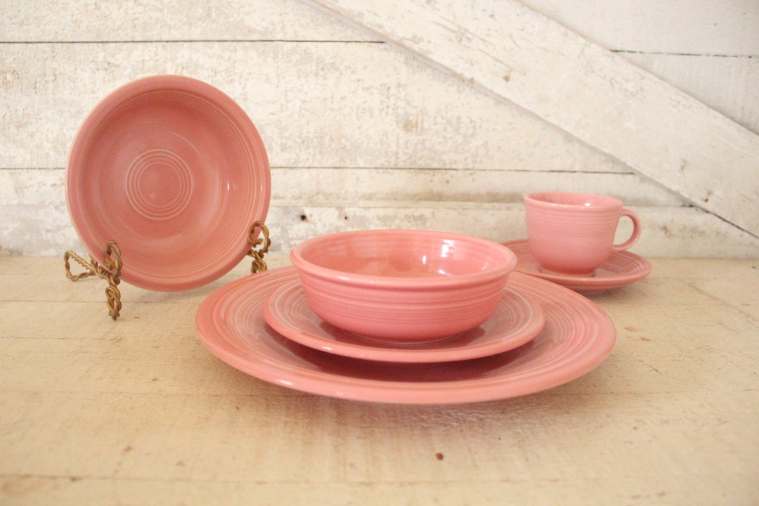 Vintage 1980s Fiesta Rose Pink Dinnerware - Service for 6 - Dinner ...