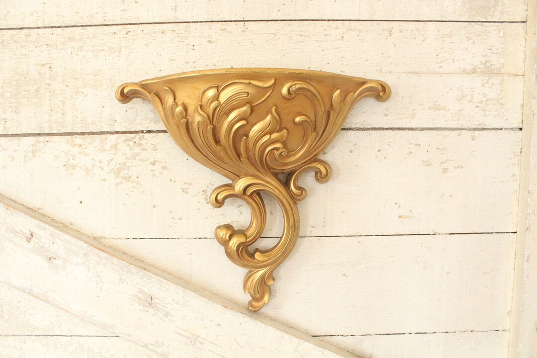 Vintage Antique Gold Syroco Wall Planter Urn Plant Wall 1960s/1970s ...