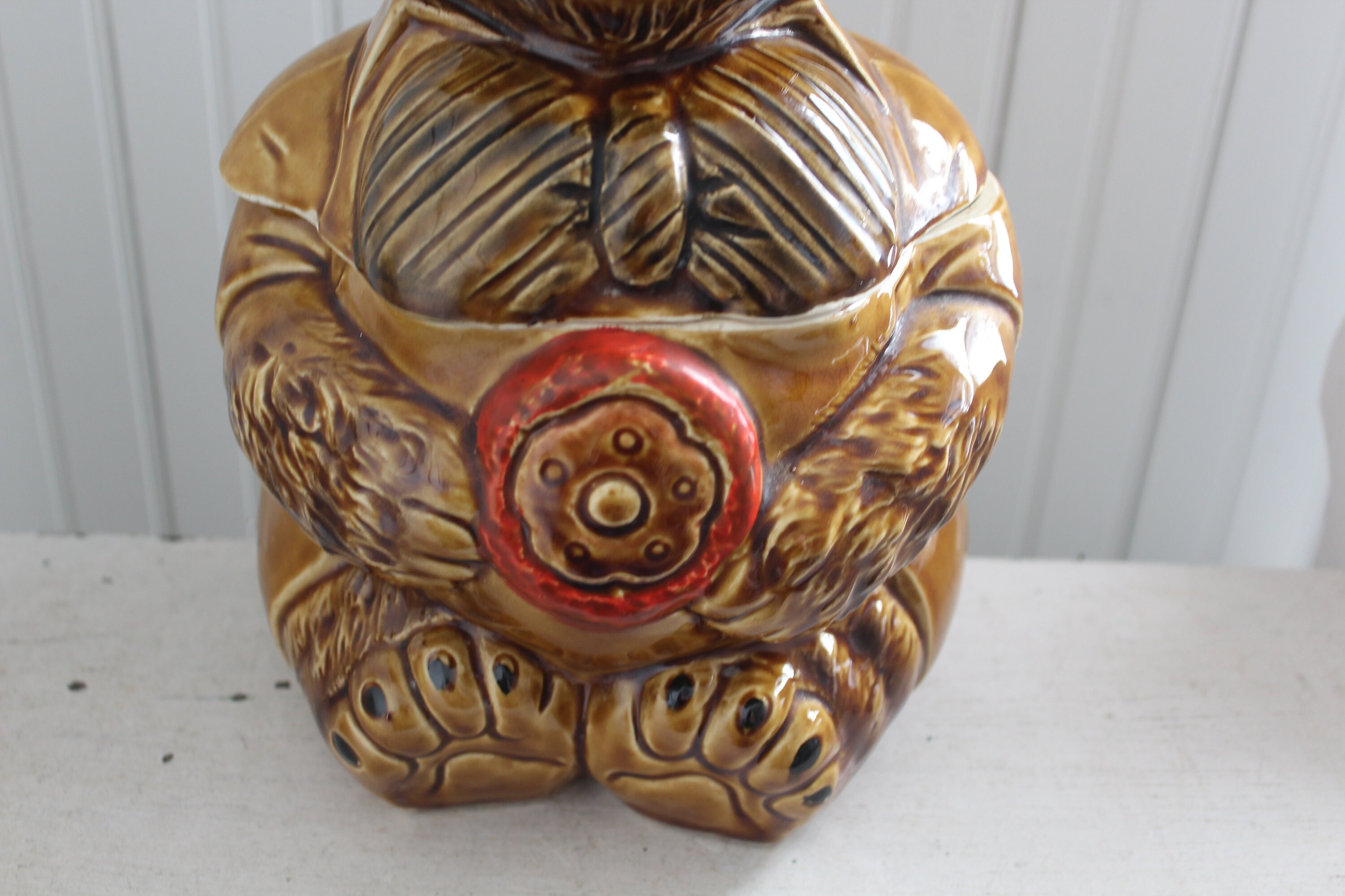 Vintage Country Bear Cookie Jar Large Ceramic Bear Cookie | Etsy