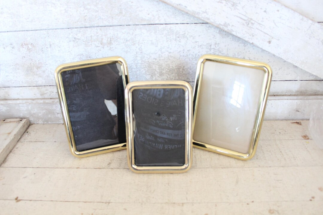 Vintage Brass Photo Frame Collection - Three Brass Picture Frames - Two ...