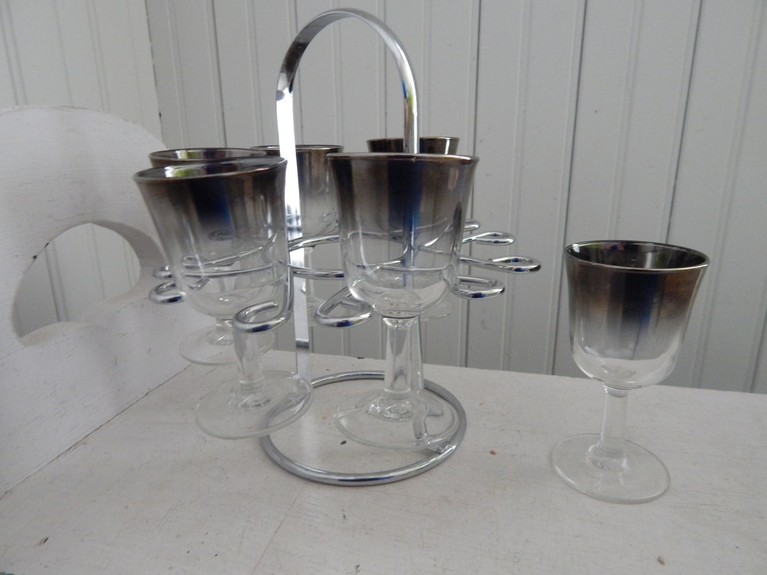 Silver Ombre Vintage Cordial Set - Dorothy Thorpe Style Six-piece ...