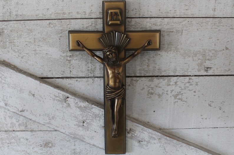 Vintage Brass Parsons Crucifix Heavy Brass Christian - Etsy