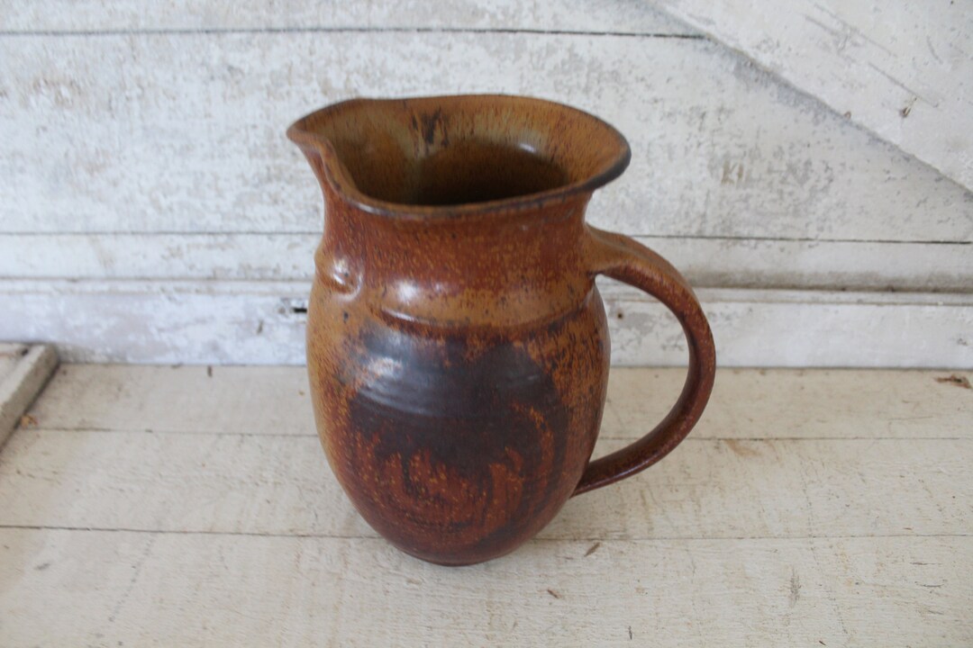 Vintage Hand Thrown Studio Art Pottery Pitcher - Water, Milk, Drink ...