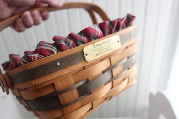 Vintage Longaberger Bayberry Christmas Basket with Red Plaid | Etsy