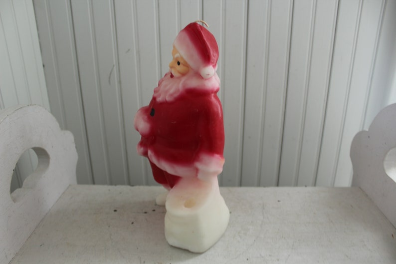 Vintage Santa Claus Candle With Candle Holder Extra Large | Etsy