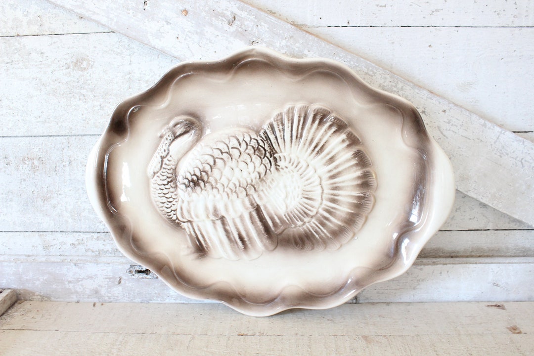 Vintage Turkey Platter Large Traditional Turkey Platter W/ Brown ...