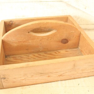 Vintage Rustic Wood Tool Box Carrier - Antique Handmade Wooden Box ...