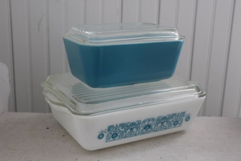 Vintage Heritage Blue Refrigerator Storage Dishes W/ribbed | Etsy