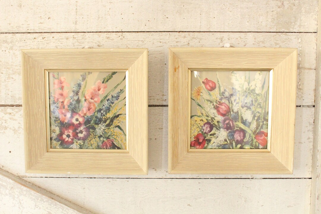 Vintage Flower Garden Prints - Pair 1950s Floral Art Prints - Original ...