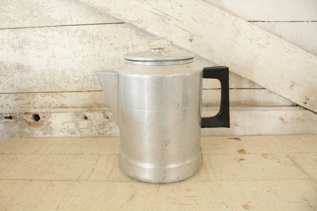 Vintage Aluminum Camping Coffee Pot - Retro Camper Coffee Pot ...