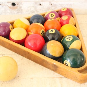 Vintage Billiard Ball Set - Mid Century Bakelite Pool Balls - Complete ...