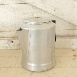 Vintage Aluminum Camping Coffee Pot - Retro Camper Coffee Pot ...