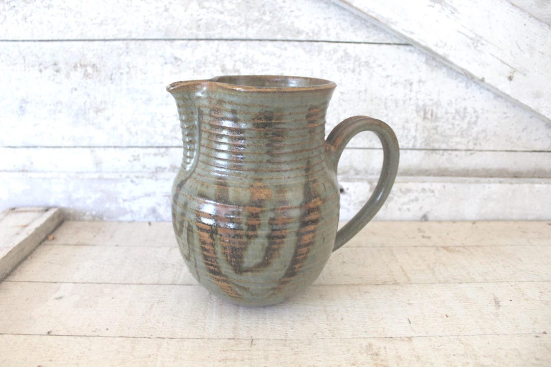 Vintage Hand Thrown Studio Art Pottery Pitcher - Water, Milk, Drink ...