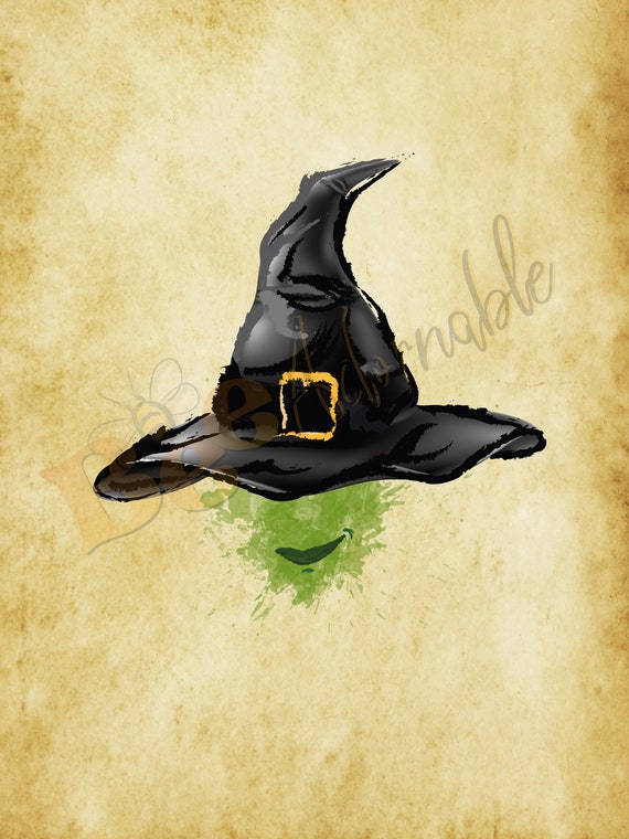 Green Witch Smirk Watercolor Art - Etsy