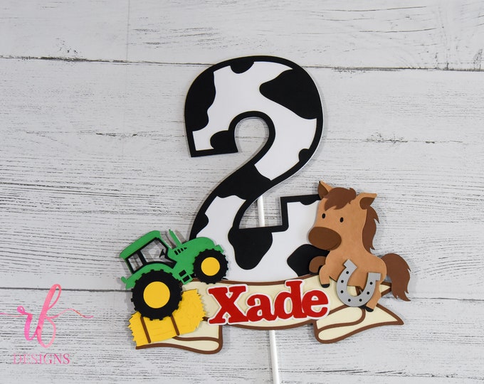 Barnyard Cake Topper Customized With Name and Age Choice of - Etsy