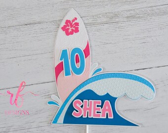 Surfer Girl Birthday 7pc Centerpiece Beach Surf Pool Luau | Etsy