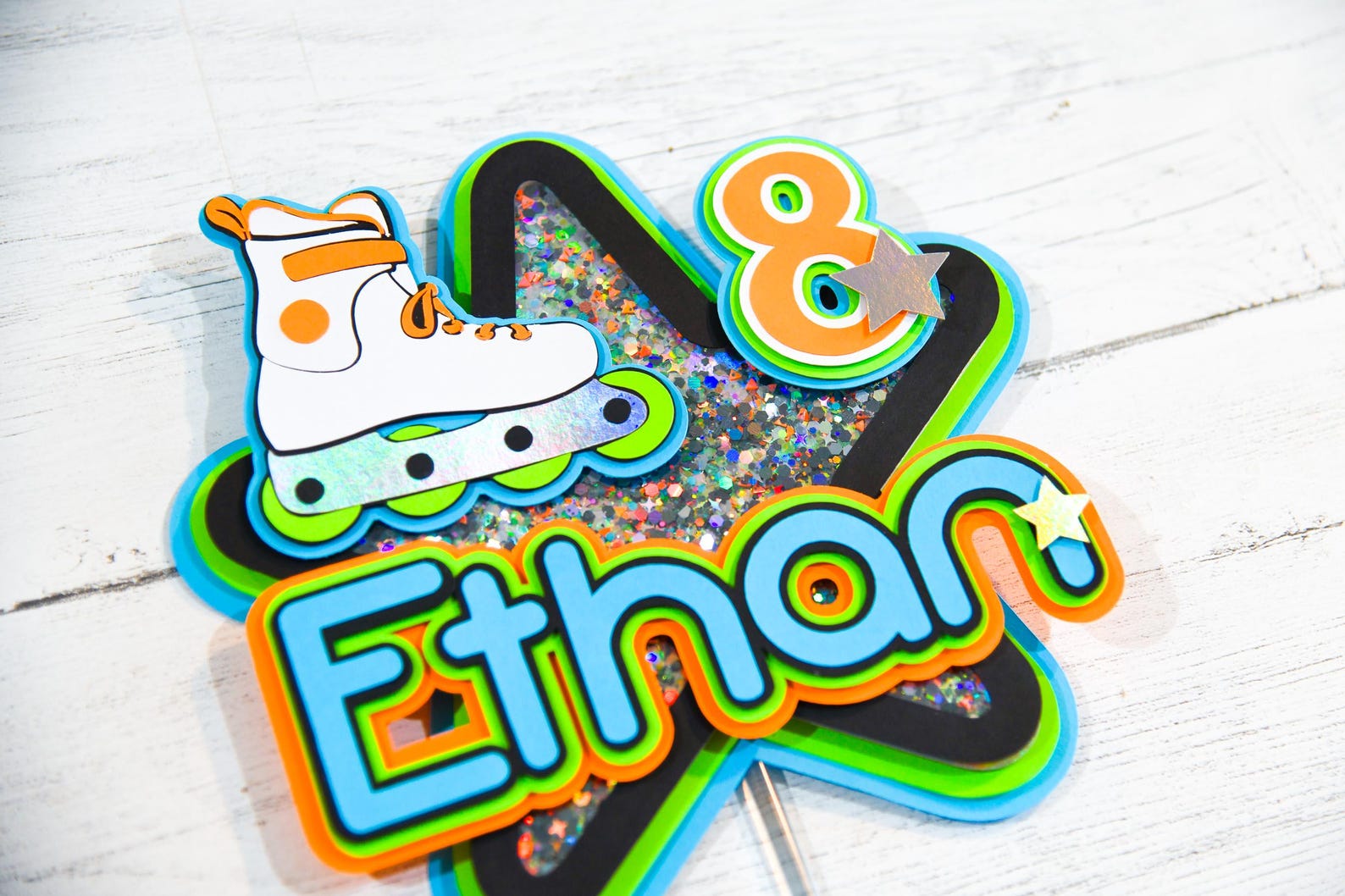 Rollerblade Shaker Cake Topper - Etsy