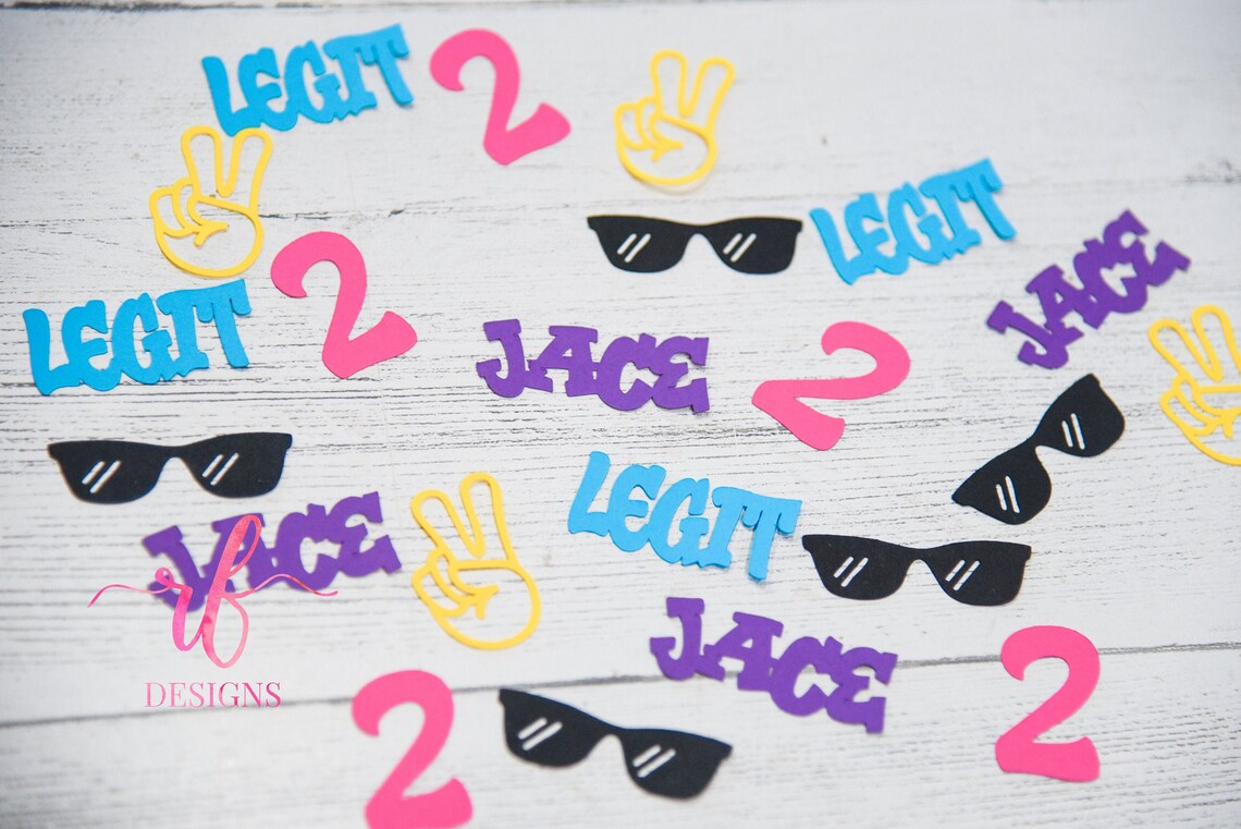 Confetti Two Legit 2 Quit Second Birthday 100pc Customized - Etsy
