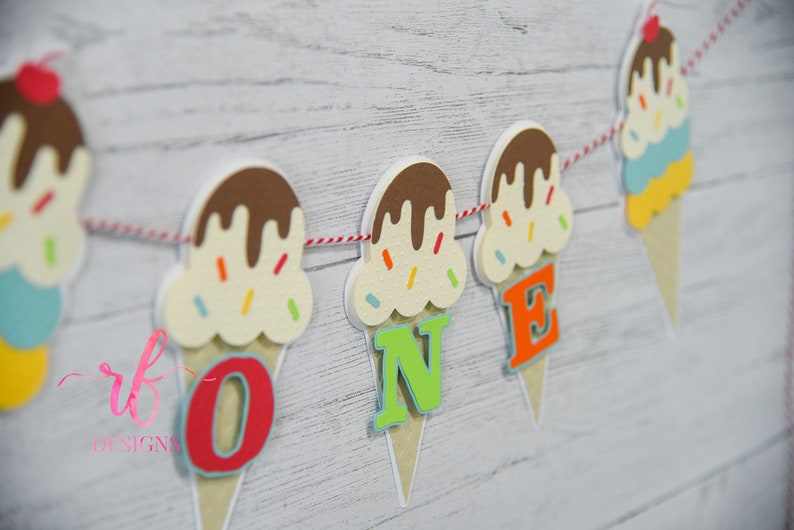 Ice Cream Birthday Banner Perfect for Ice Cream theme Party | Etsy