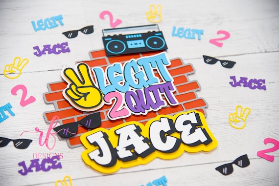 Two Legit 2 Quit Second Birthday Cake Topper 80's Theme - Etsy