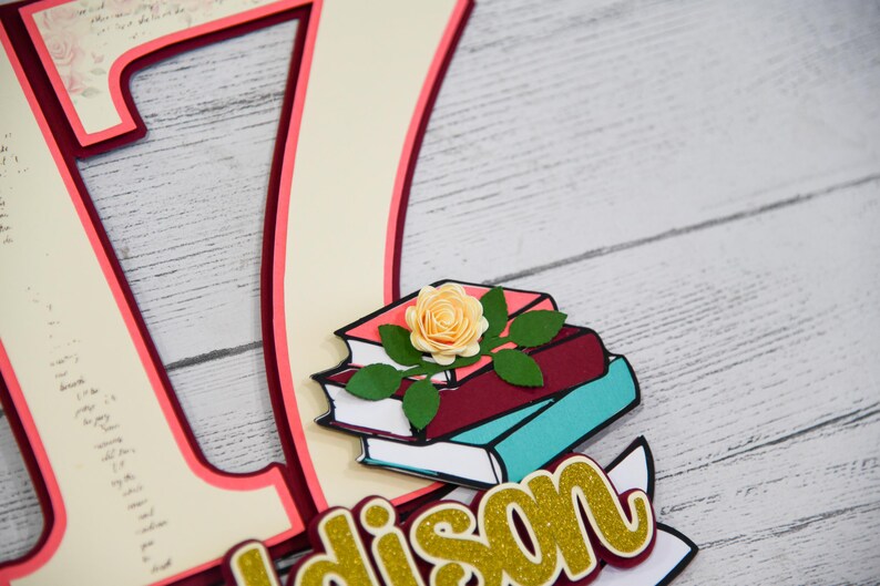 Book Reading Theme Cake Topper - Book Club | Literary | Novel | Bookish ...