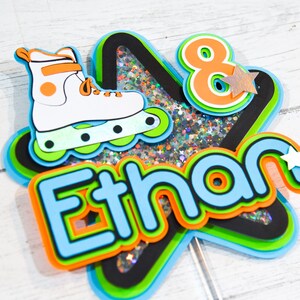 Rollerblade Shaker Cake Topper - Etsy