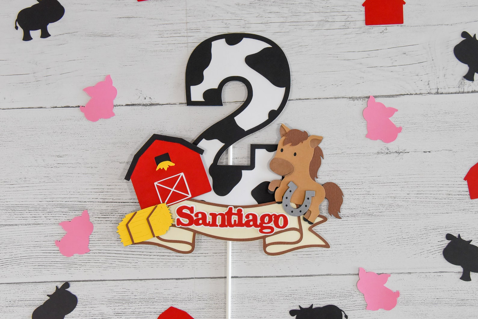 Barnyard Cake Topper Customized With Name and Age Choice of - Etsy