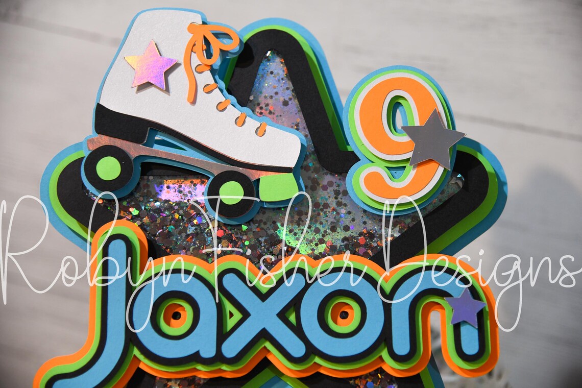 Roller Skating Theme Cake Topper shaker Topper Retro - Etsy