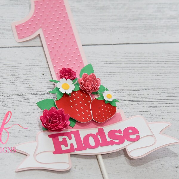 Strawberry Shortcake Themed Cake Topper - Etsy