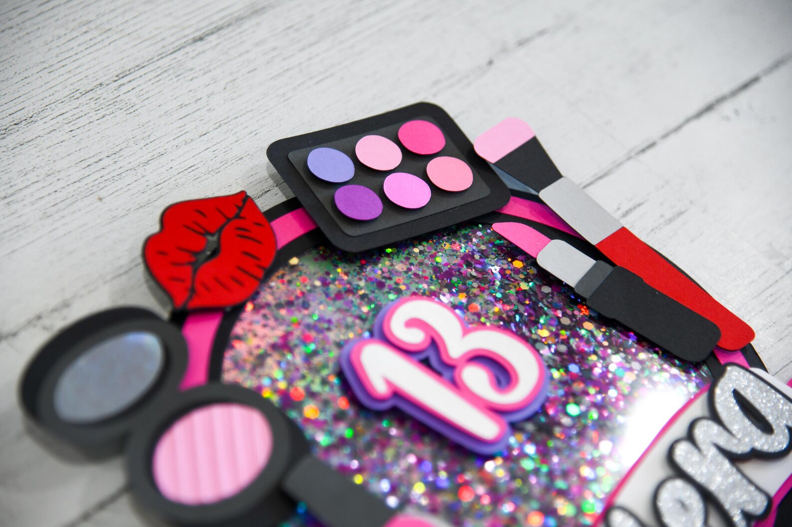 Makeup Glitter Glam Shaker Cake Topper - Etsy